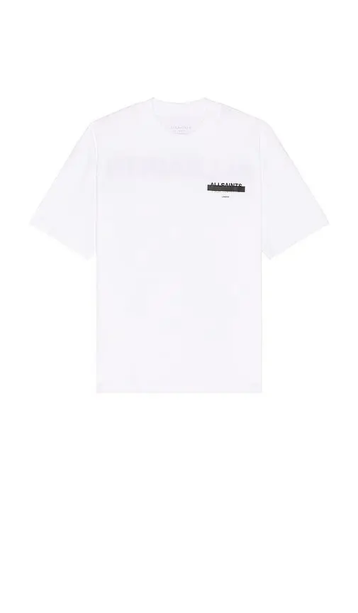 ALLSAINTS Redact Short Sleeve Crew In White - Ashen White