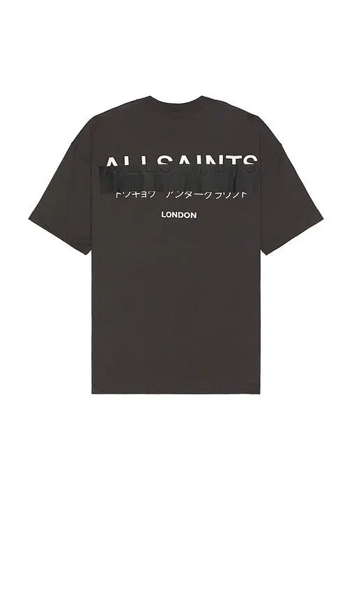 ALLSAINTS Redact Short Sleeve Crew In Black - Washed Black