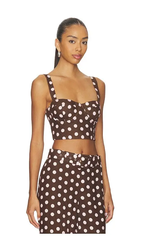 Cara Cara Claudine Top - Joelle Dot Brown - 6% Off | Editorialist