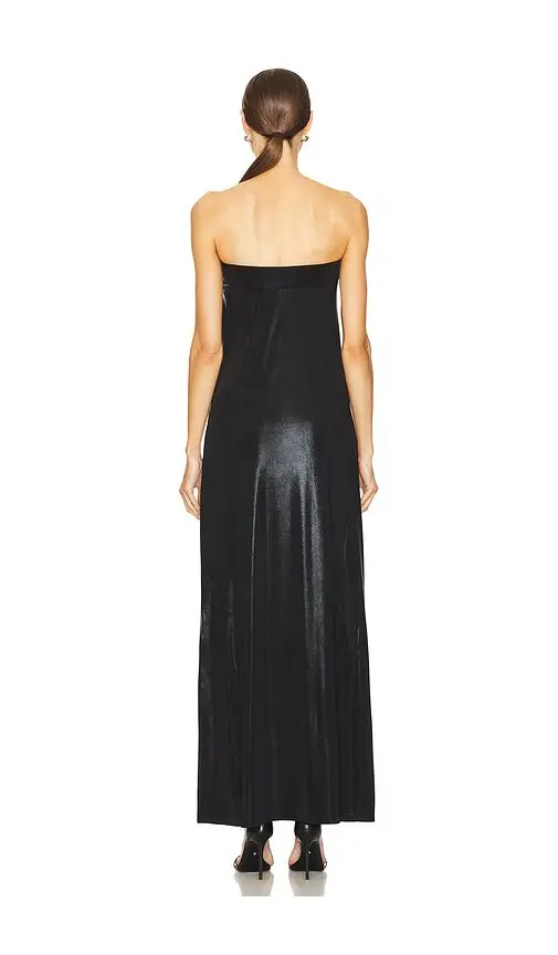 Norma Kamali Strapless Tailored Gown With Slit - Black