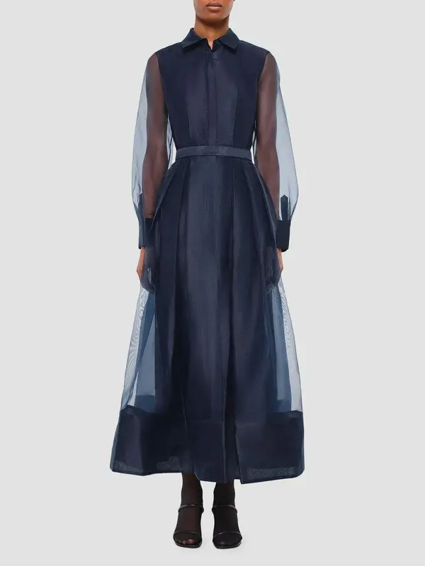 Simkhai Montgomery Organza Button-front Gown - Midnight