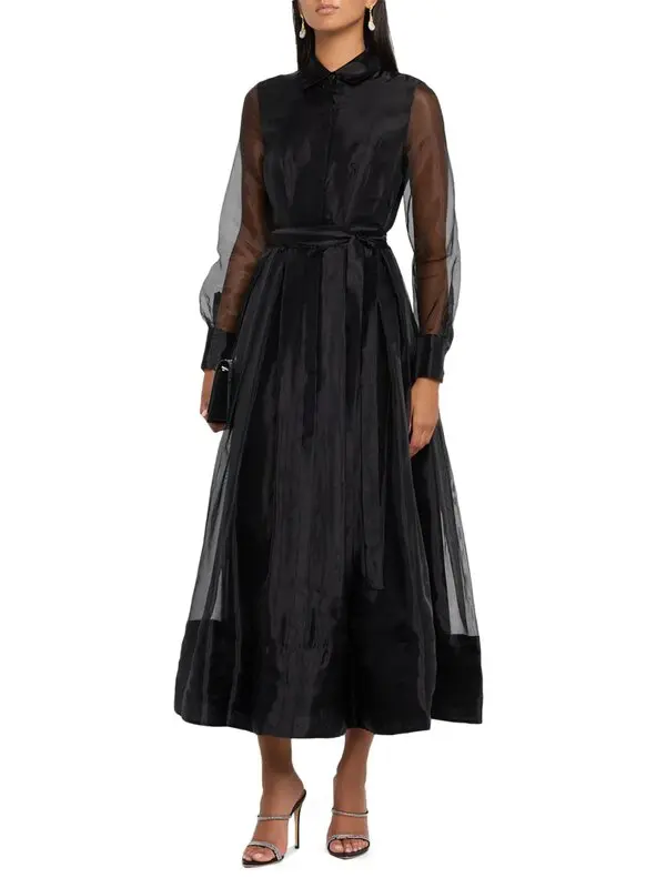Simkhai Montgomery Organza Button-front Gown - Midnight