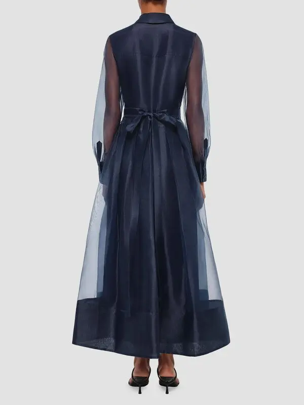 Simkhai Montgomery Organza Button-front Gown - Midnight