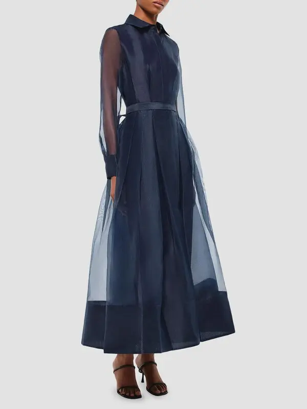 Simkhai Montgomery Organza Button-front Gown - Midnight