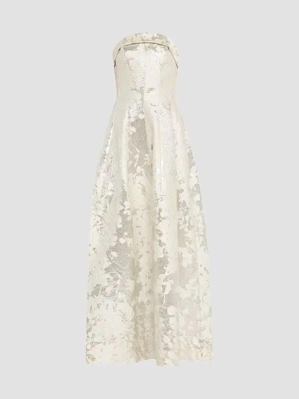Simkhai Octavia Floral Strapless Gown
