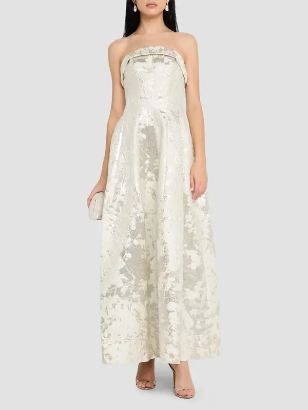 Simkhai Octavia Floral Strapless Gown