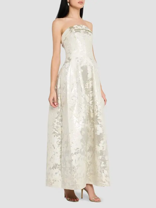 Simkhai Octavia Floral Strapless Gown