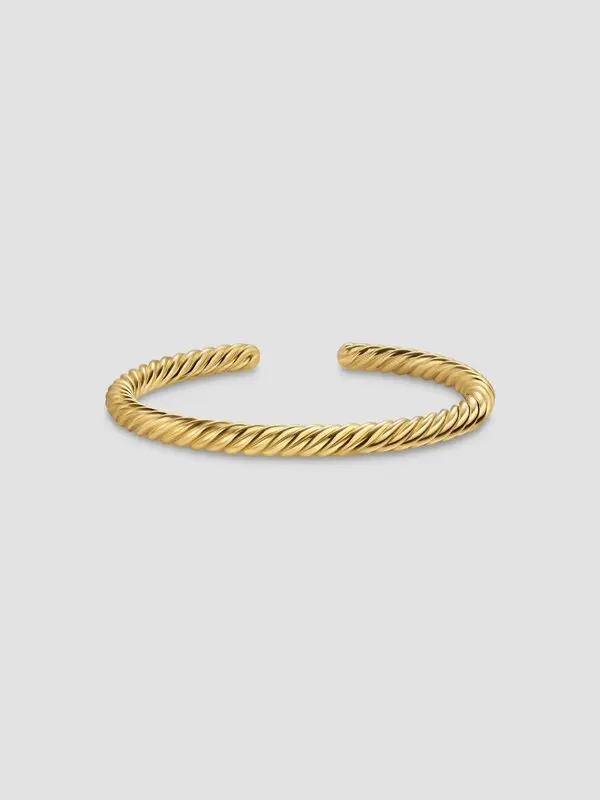 David Yurman Cable Cuff Bracelet In 18k Yellow 6mm