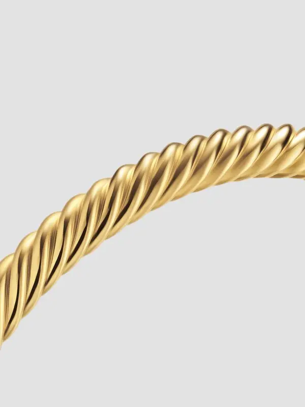 David Yurman Cable Cuff Bracelet In 18k Yellow 6mm