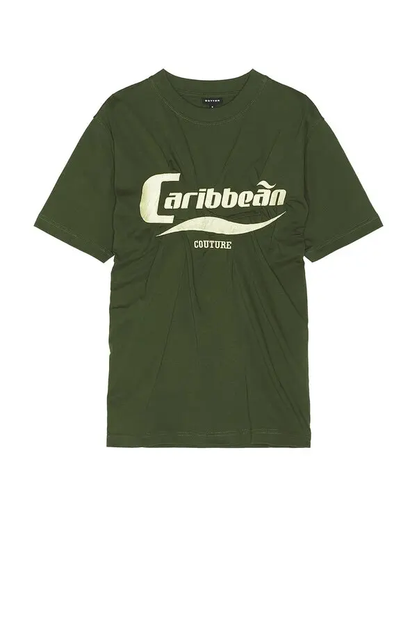 BOTTER Caribbean Wrinkle T-shirt In Olive - Seaweed Green