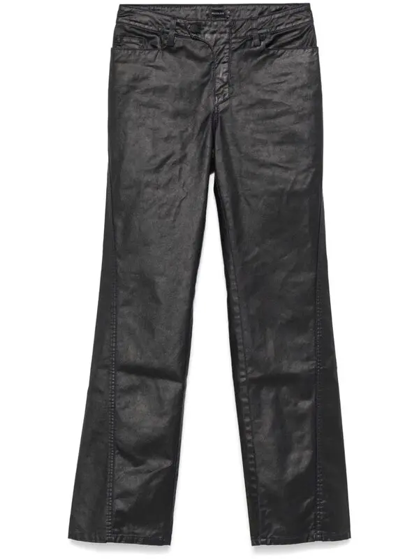 MUGLER Wax-effect Straight-leg Trousers