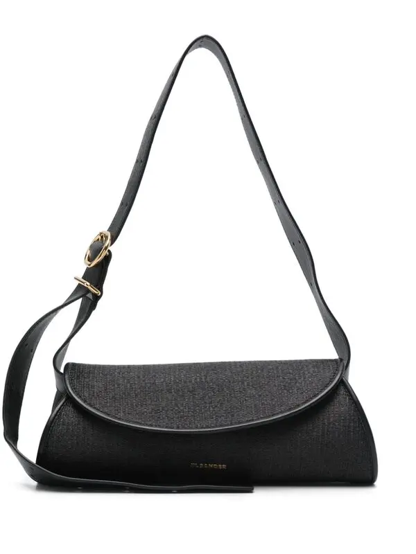 JIL SANDER Small Cannolo Shoulder Bag - Black