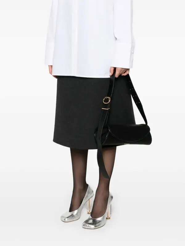 JIL SANDER Small Cannolo Shoulder Bag - Black