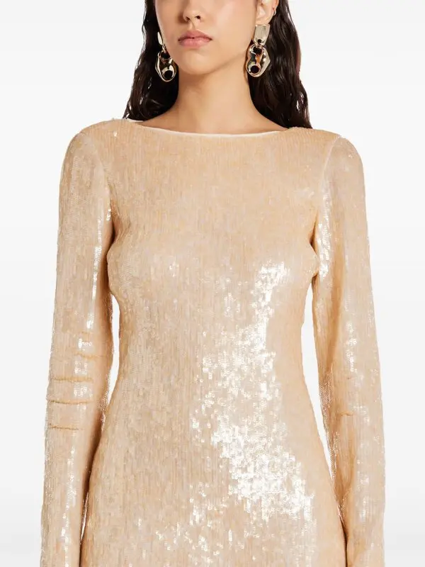 Tom Ford Sequin-Embellished Silk Dress In Neutrals - 50% Off | Editorialist