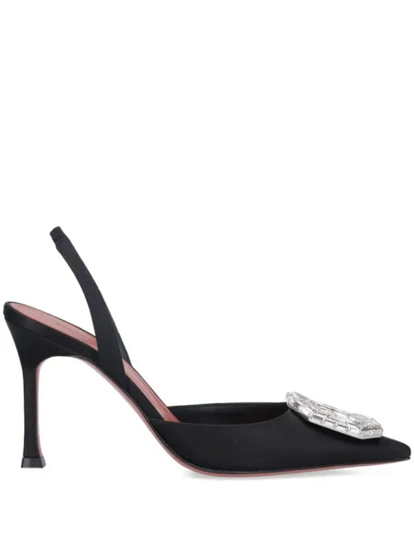 Amina Muaddi 105mm Camelia Pumps