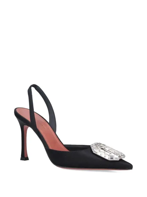 Amina Muaddi 105mm Camelia Pumps