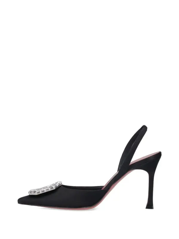 Amina Muaddi 105mm Camelia Pumps