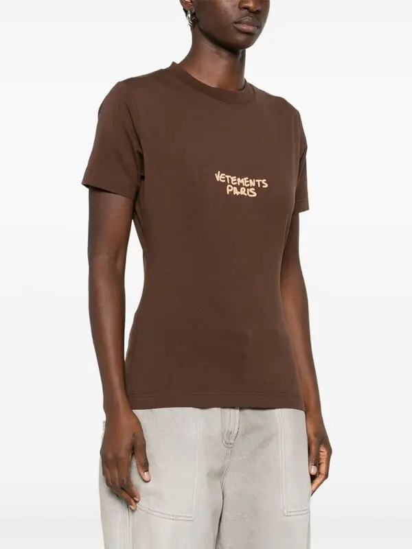 Vetements Paris Logo T-Shirt In Brown - 33% Off | Editorialist