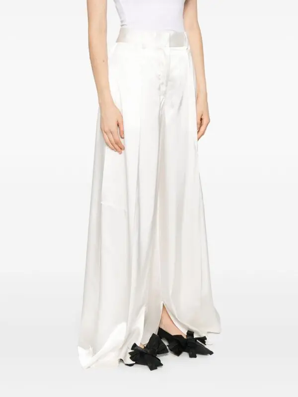 JIL SANDER Pleated Wide Leg Trousers - White