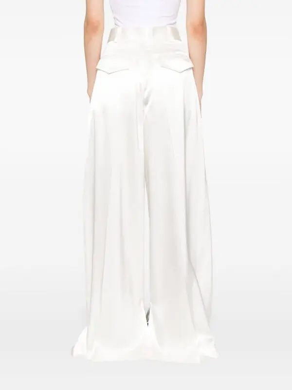 JIL SANDER Pleated Wide Leg Trousers - White
