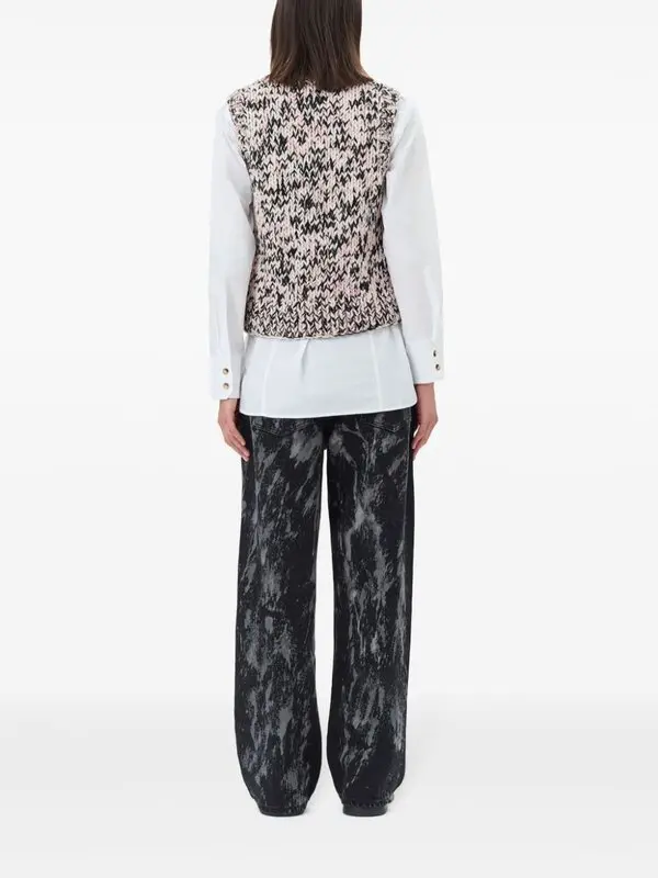 GANNI Painterly-print Palazzo Trousers