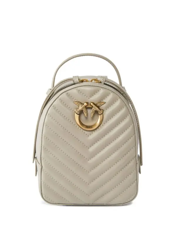 Pinko Love Click Matelassé Backpack - Neutrals