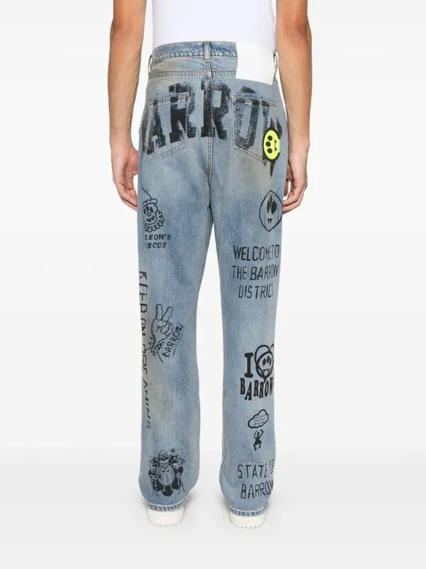 BARROW Sketch-style Print Jeans