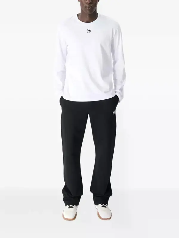 MARINE SERRE Embroidered Fleece Track Pants - Black