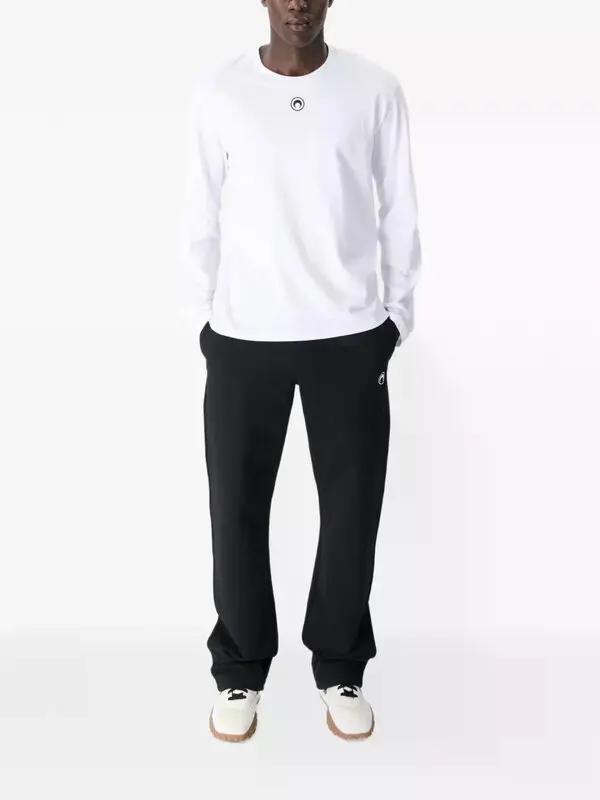 MARINE SERRE Embroidered Fleece Track Pants - Black