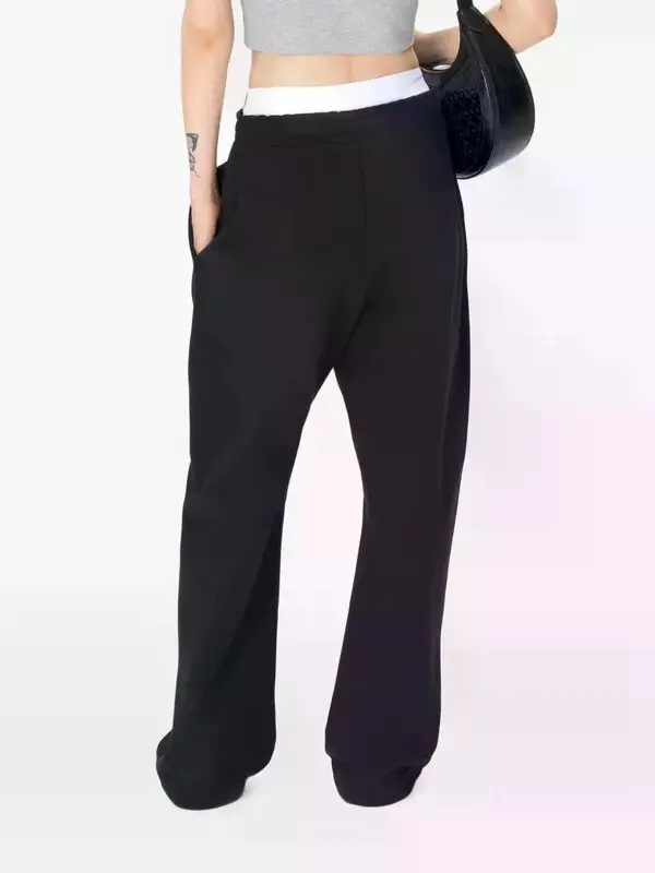 MARINE SERRE Embroidered Fleece Track Pants - Black