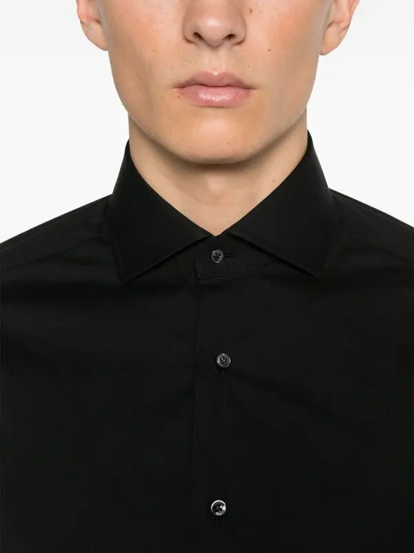 BARBA NAPOLI Poplin Shirt - Black