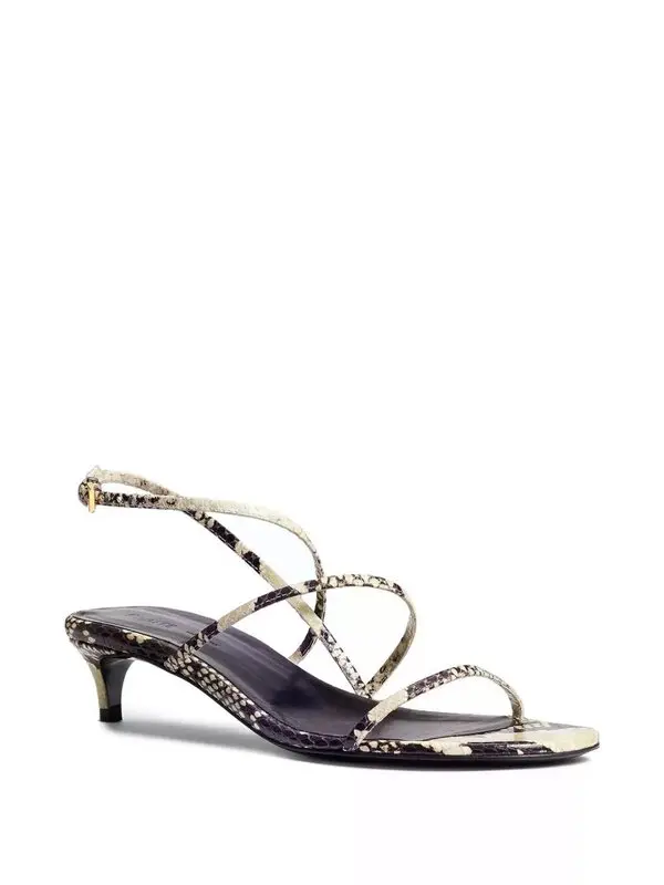 Khaite 35mm Snakeskin-print Sandals - Neutrals