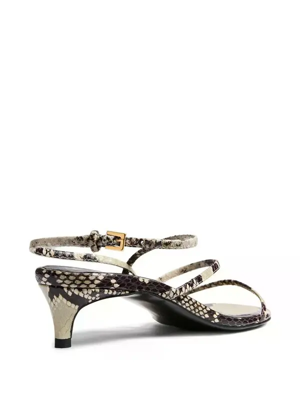 Khaite 35mm Snakeskin-print Sandals - Neutrals