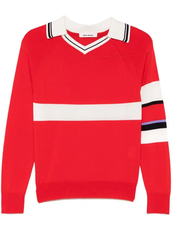 WALES BONNER Calm Polo Shirt - Red