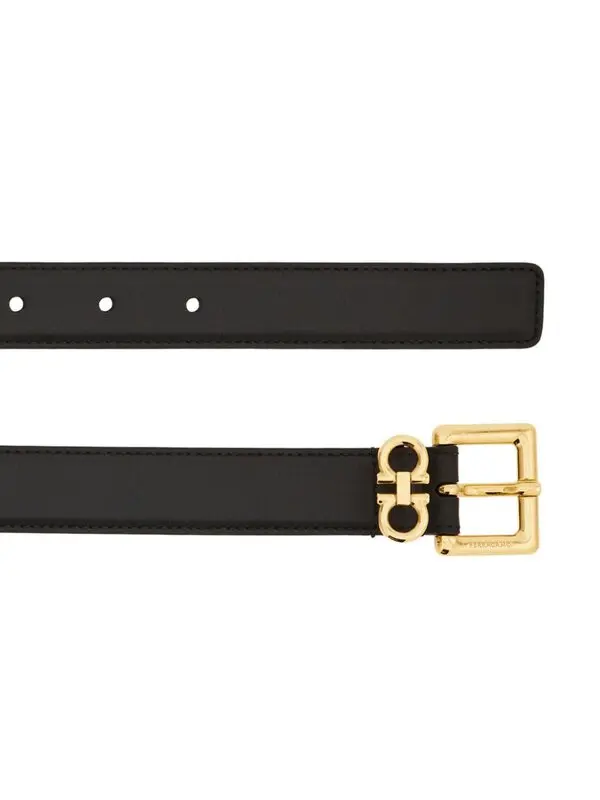 FERRAGAMO Gancini-plaque Leather Belt
