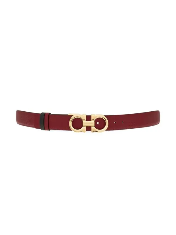 FERRAGAMO Gancini Reversible Leather Belt - Red