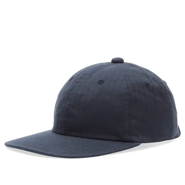 BEAMS 6-panel Herringbone Cap - Navy
