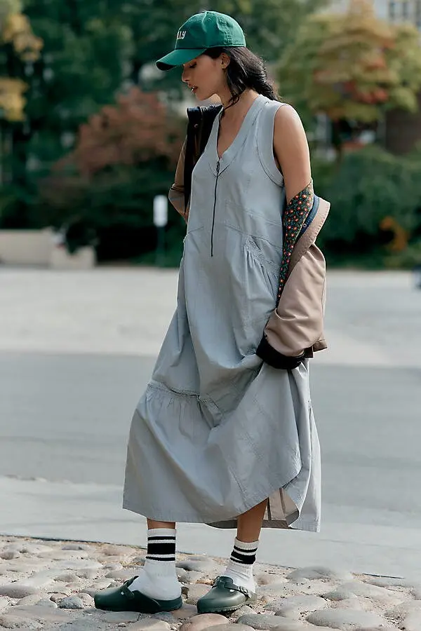 Daily Practice Trek Utility Maxi Dress - Green