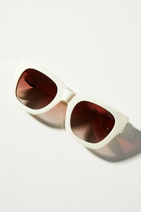 Anthropologie X ISEA Jolene Western Buckle Chic White Sunglasses New I-Sea X Jolene Sunglasses In White - 31% Off | Editorialist main image 4
