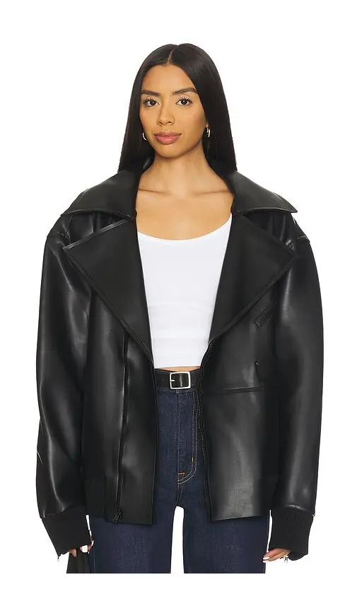 Norma Kamali Oversized Moto Jacket - Black