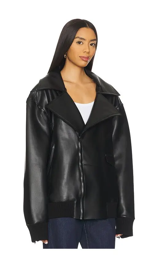 Norma Kamali Oversized Moto Jacket - Black
