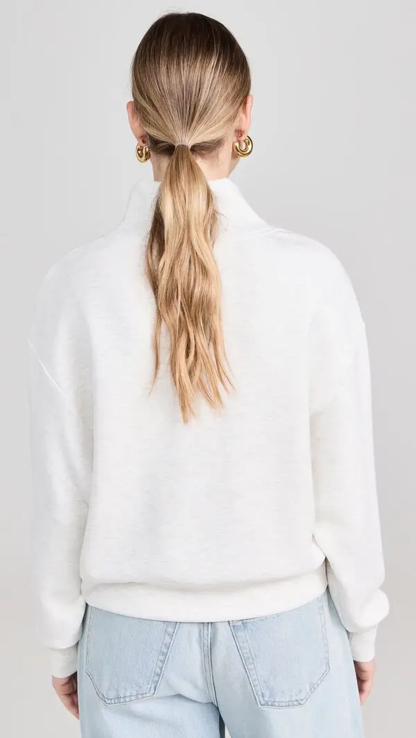 Varley Davidson Quarter Zip Sweatshirt - Ivory Marl