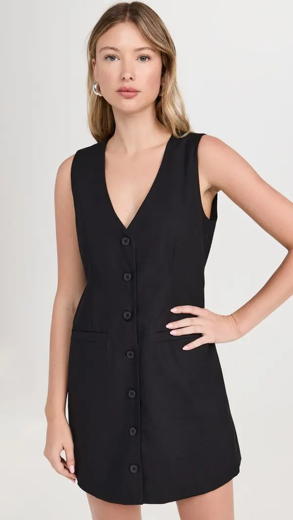 O.P.T Akiya Vest Mini Dress - Black