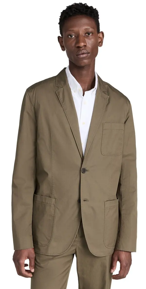 Club Monaco Paper Twill Blazer In Olive Taupe - 75% Off
