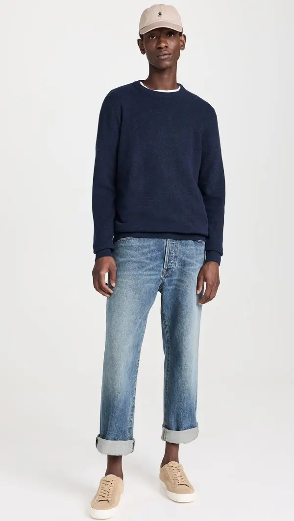 Faherty Brand Jackson Crewneck Sweater - Navy Heather
