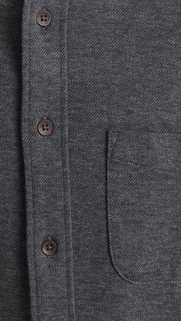 Faherty Brand Coastline Knit Shirt - Charcoal Heather Twill