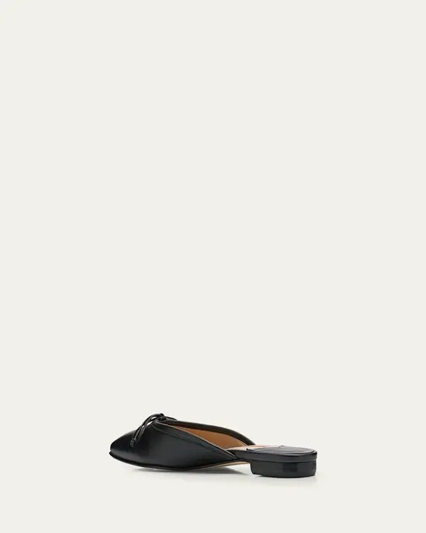 Manolo Blahnik Lambskin Ballerina Mules - Black