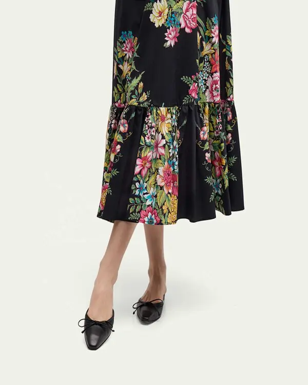 Manolo Blahnik Lambskin Ballerina Mules - Black