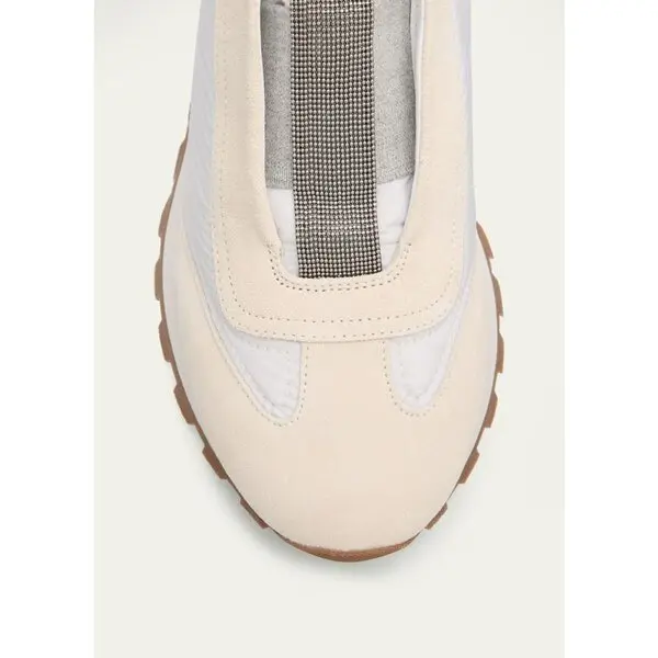 Brunello Cucinelli Monili Laceless Trainer Sneakers - White