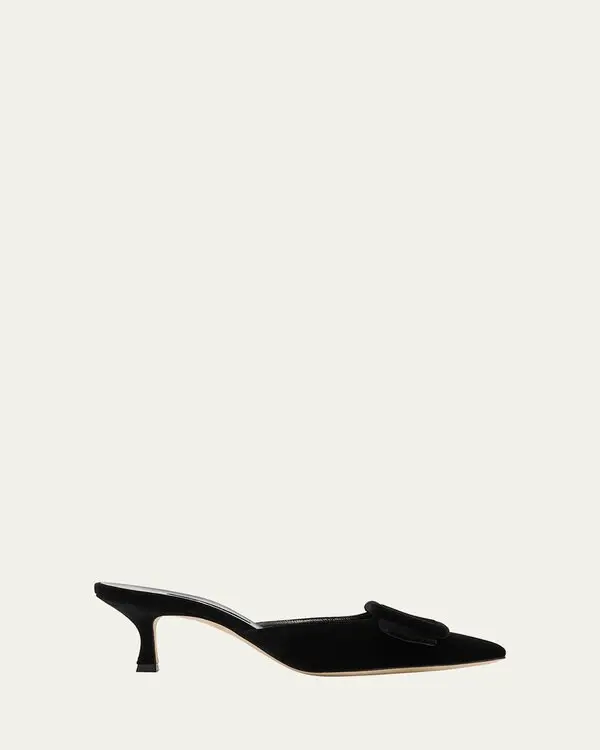 manolo blahnik - Manolo Blahnik Maysale Velvet Mule Pumps